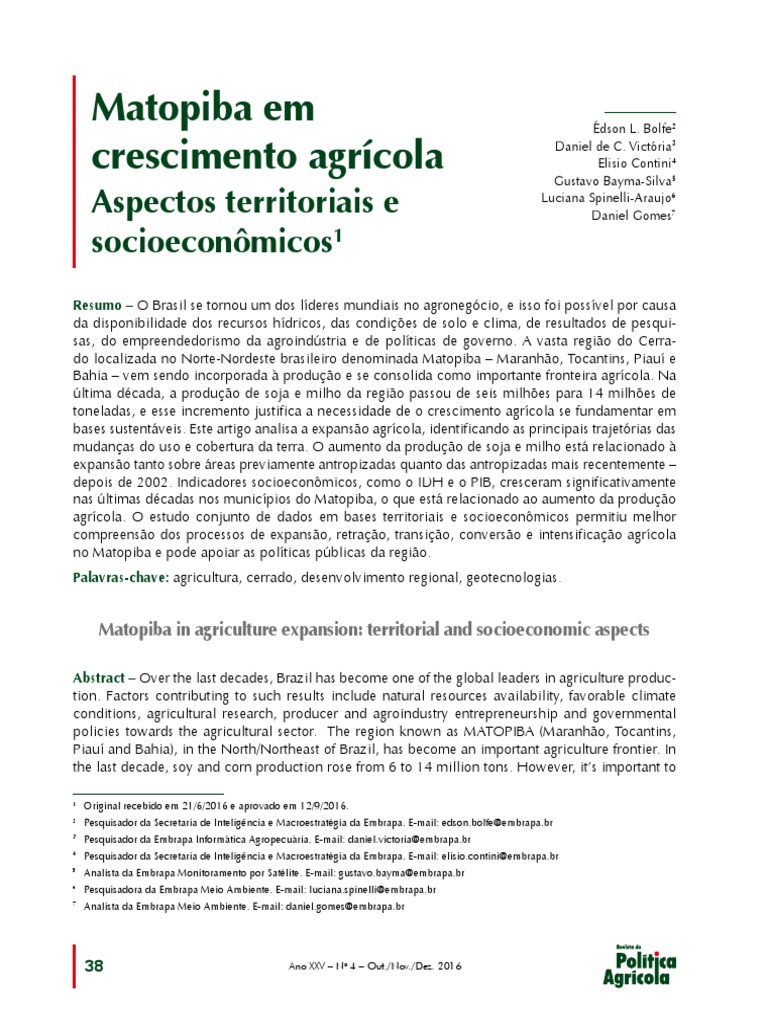 Matopiba 1 | PDF | Brasil | Agricultura