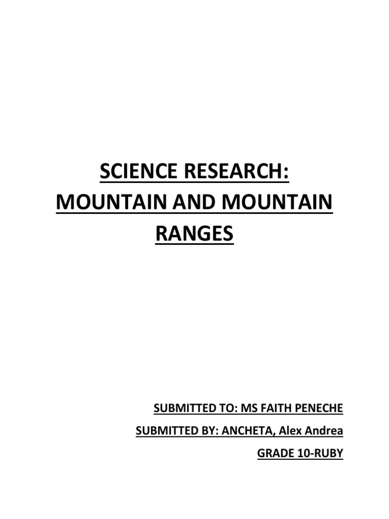 Science Research: Mountain and Mountain Ranges | PDF | Himalayas ...