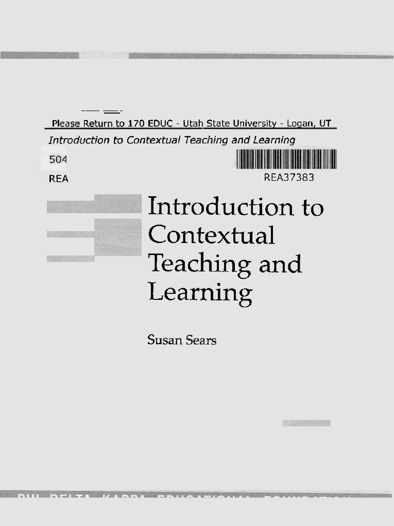 Introduction To Contextual Teaching and Learning: REA REA37383 | PDF ...
