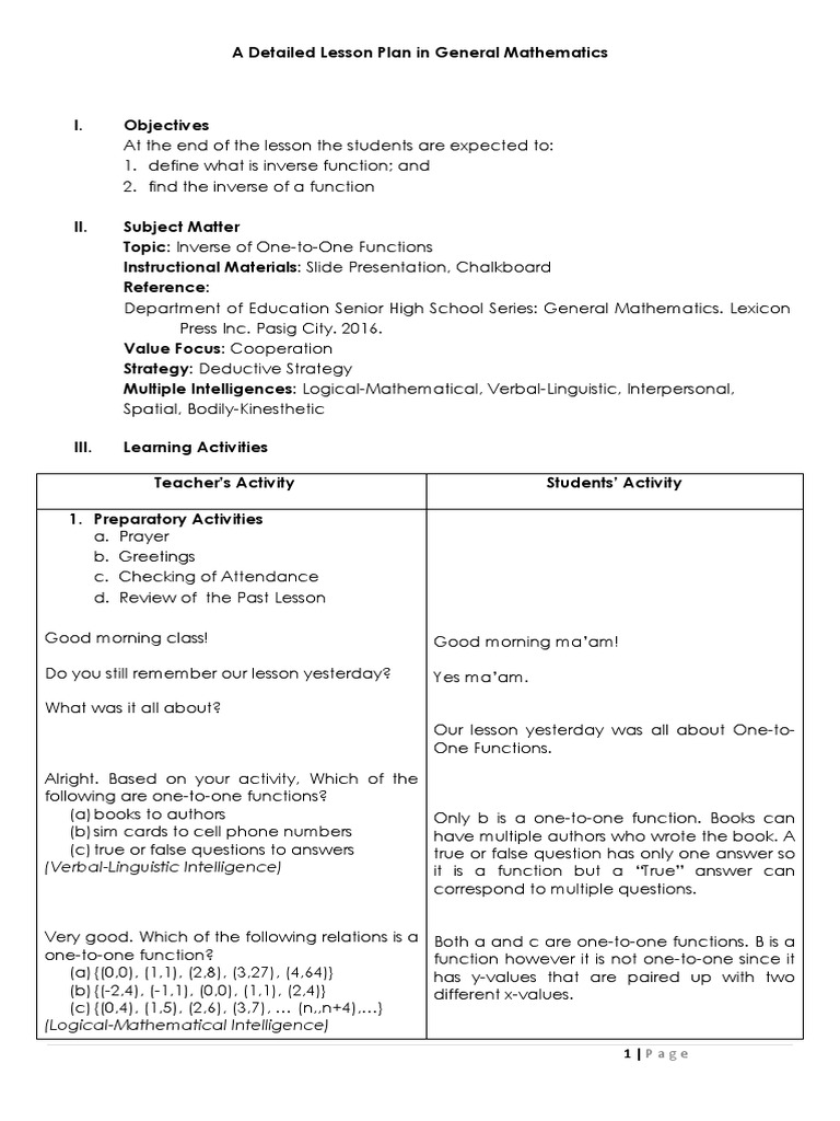 DLP GenMath | PDF | Function (Mathematics) | Teaching Mathematics