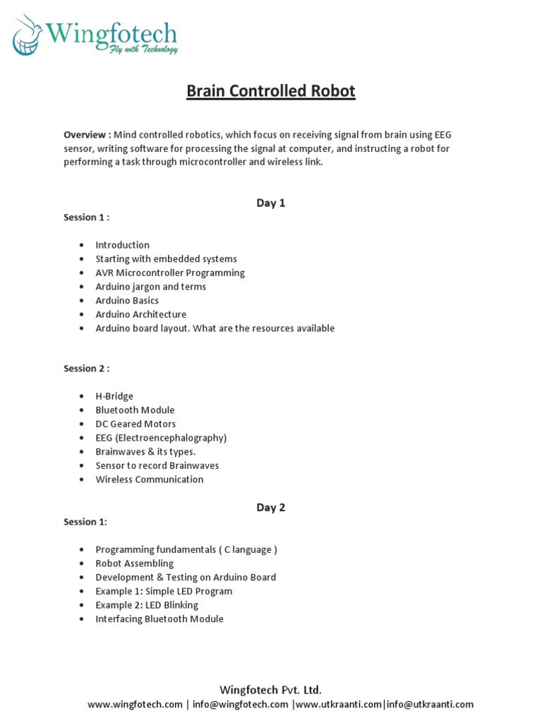 Brain Controlled Robot: Overview: Mind Controlled Robotics, Which Focus ...
