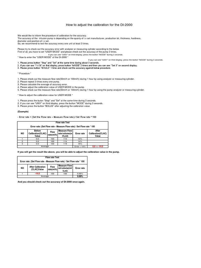 How To Calibrate The Accuracy For DI-2000 | PDF | Calibration ...
