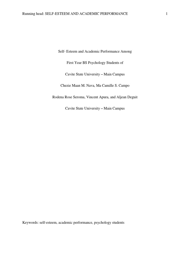 Self Esteem and Academic Performance | Download Free PDF | Self ...