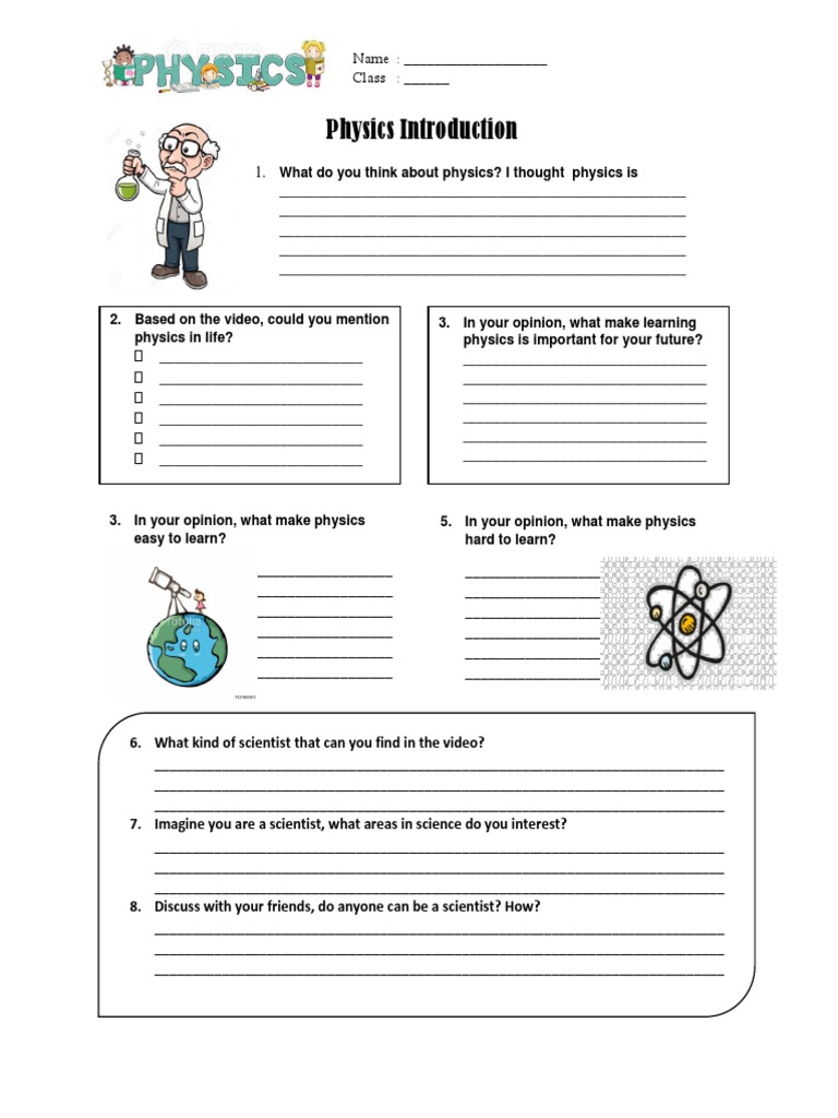 Worksheet Physics Introduction | PDF