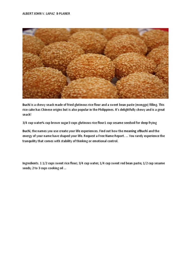 Filipino Buchi Recipe | PDF | Cooking, Food & Wine