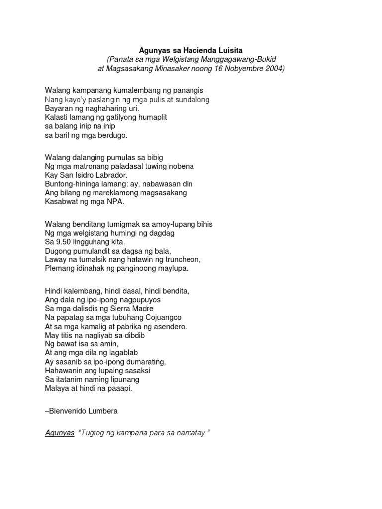 Agunyas Sa Hacienda Luisita | PDF