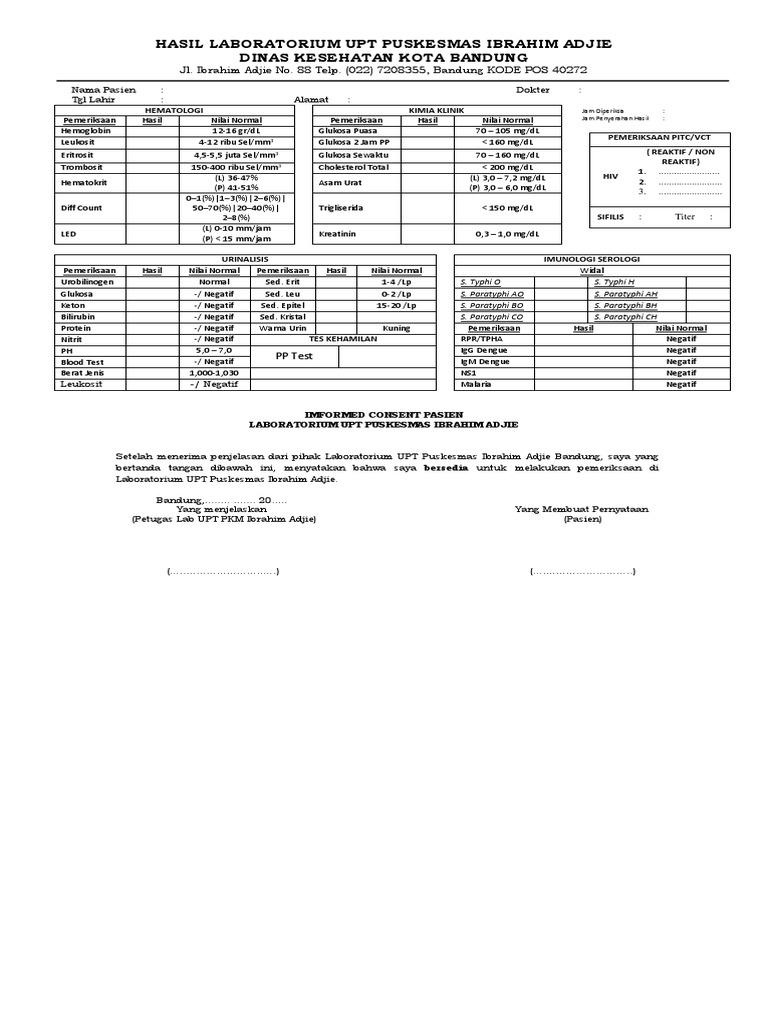 Form Lab New | PDF | Medical Specialties | Clinical Medicine