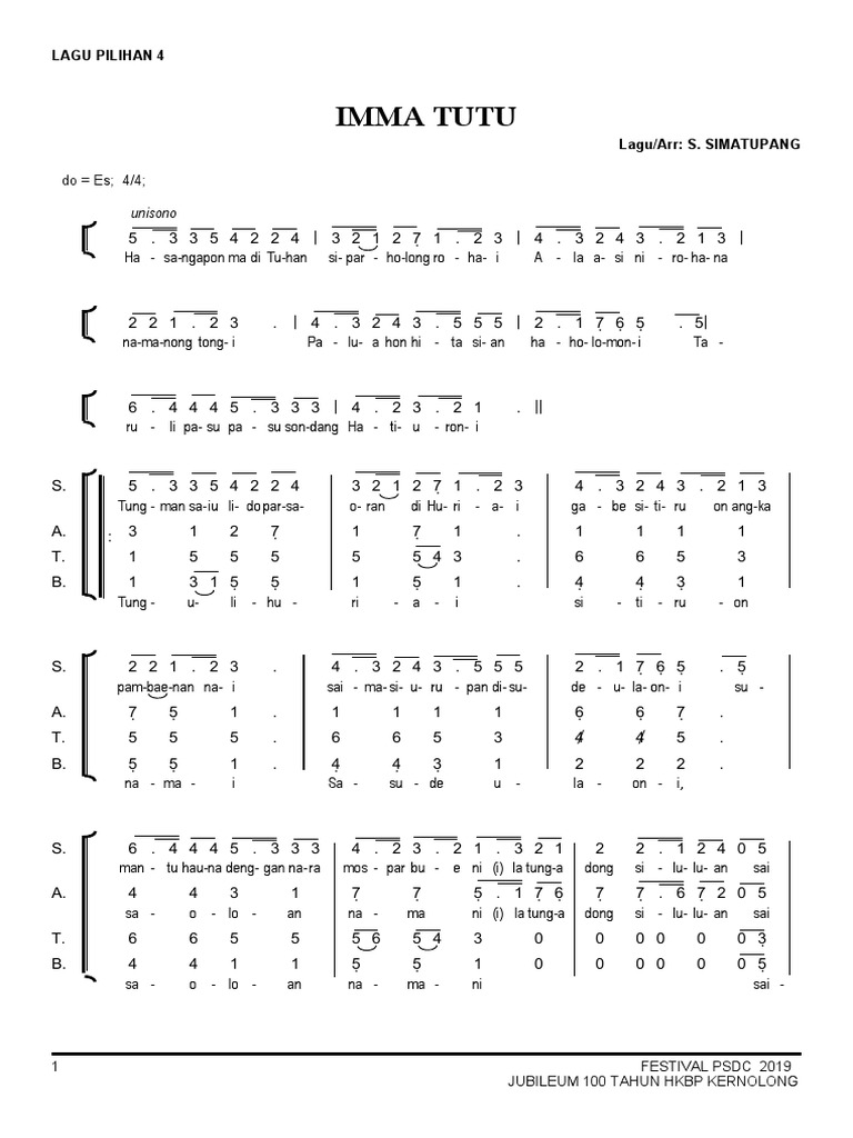 S. Simatupang - Imma Tutu | PDF