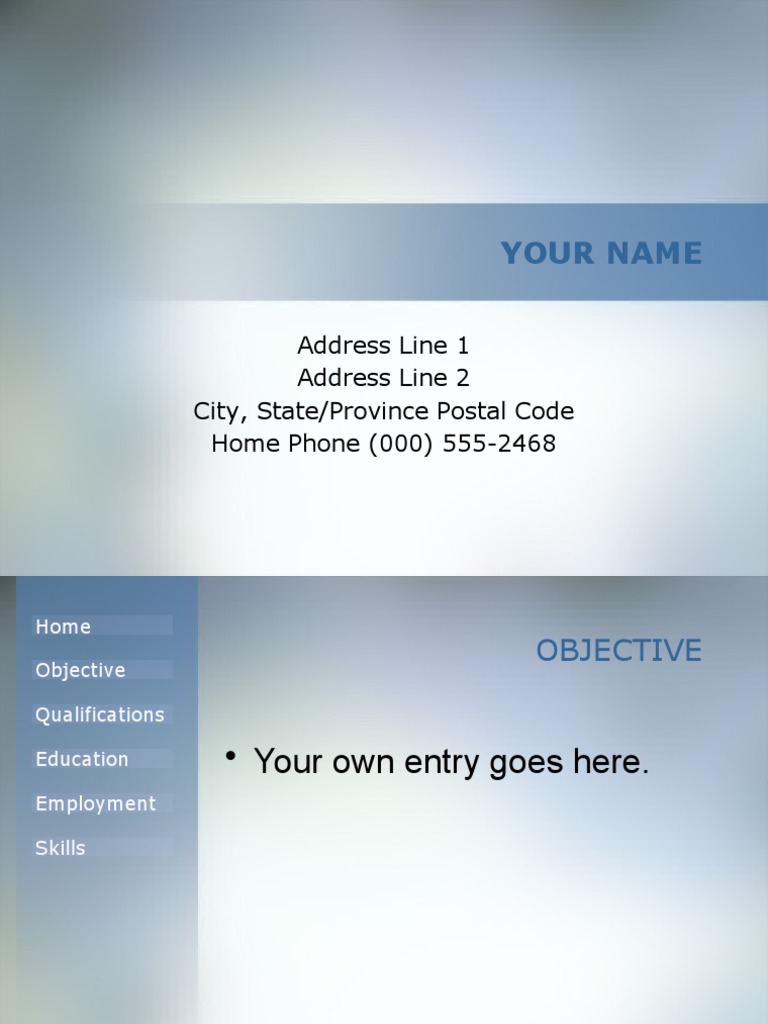 Your Name: Address Line 1 Address Line 2 City, State/Province Postal ...