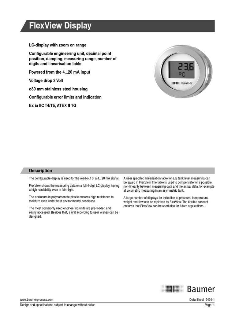 Baumer FlexView | PDF | Electronics | Electrical Engineering