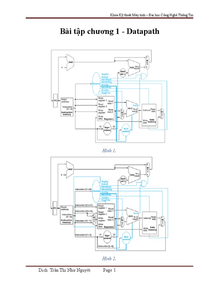 Bai Tap C4 - Datapath - Dap An | PDF