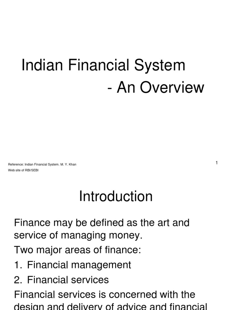 Indian Financial System - An Overview - Mahesh Parikh | PDF ...