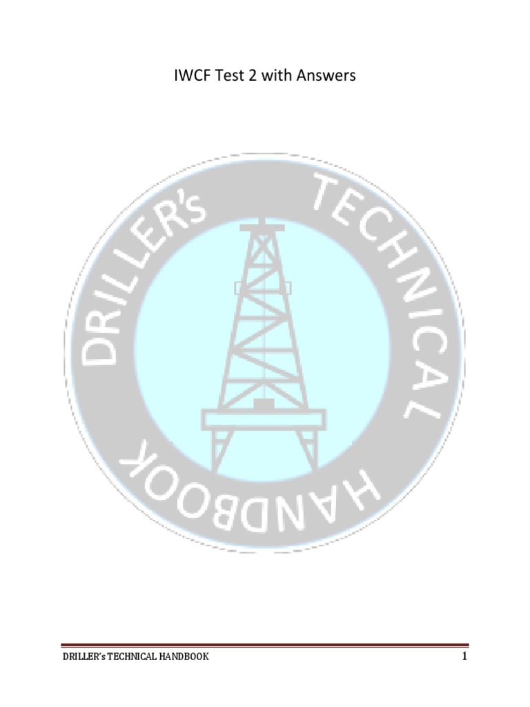 IWCF Test 2 With Answers: Driller'S Technical Handbook | PDF | Casing ...