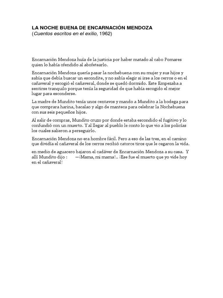 La Noche Buena de Encarnación Mendoza | PDF