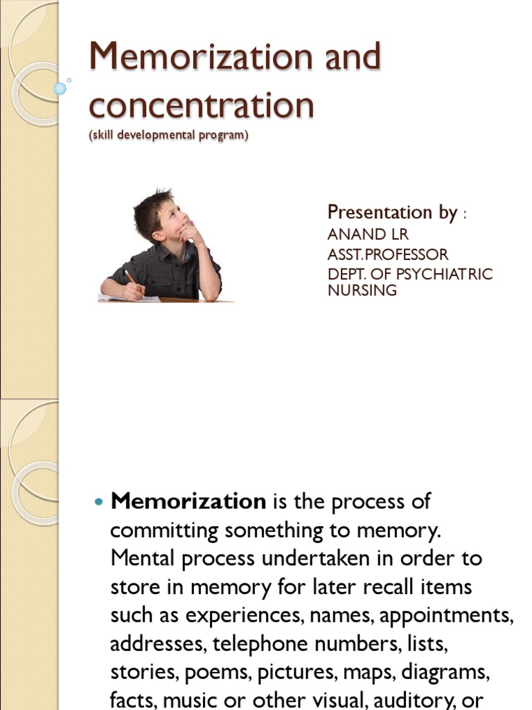 Memorization and Concentration | Download Free PDF | Mnemonic | Memory