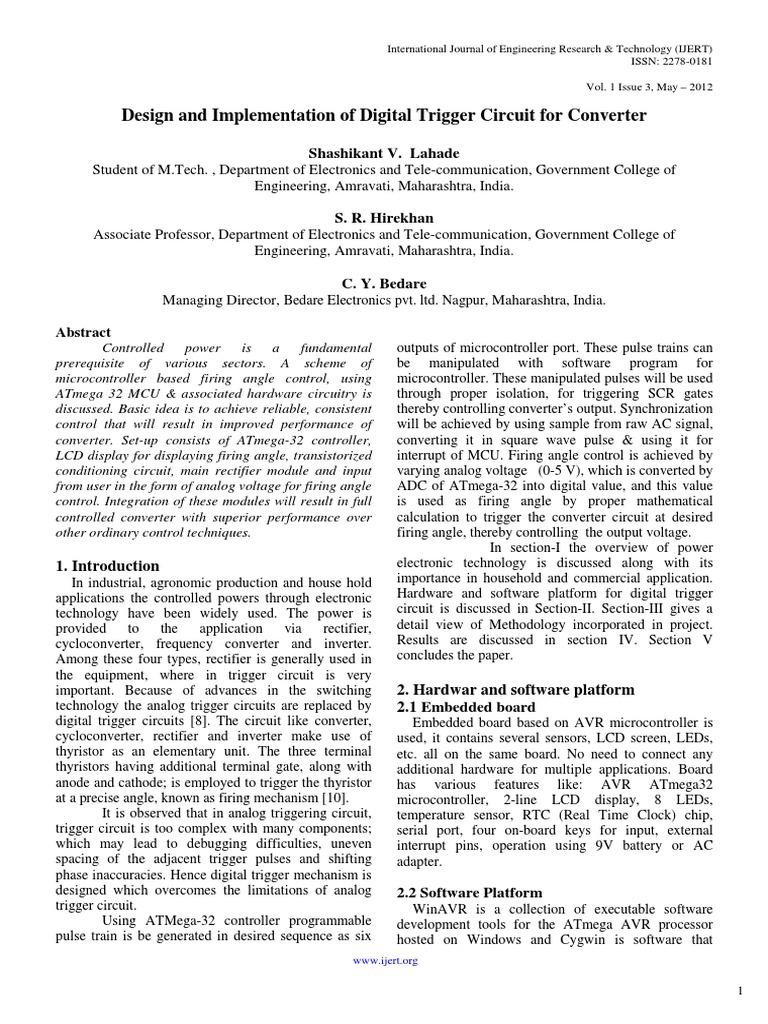 Design and Implementation of Digital Trigger Circuit For Converter ...