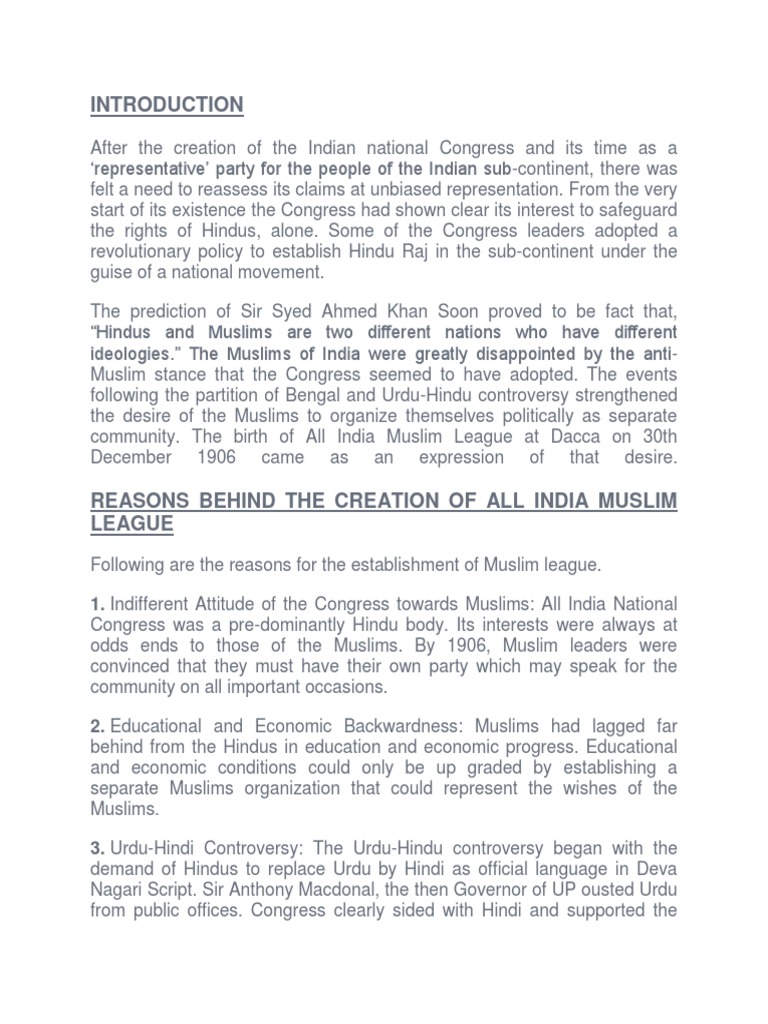 All India Muslim League Pdf All India Muslim League Pakistan