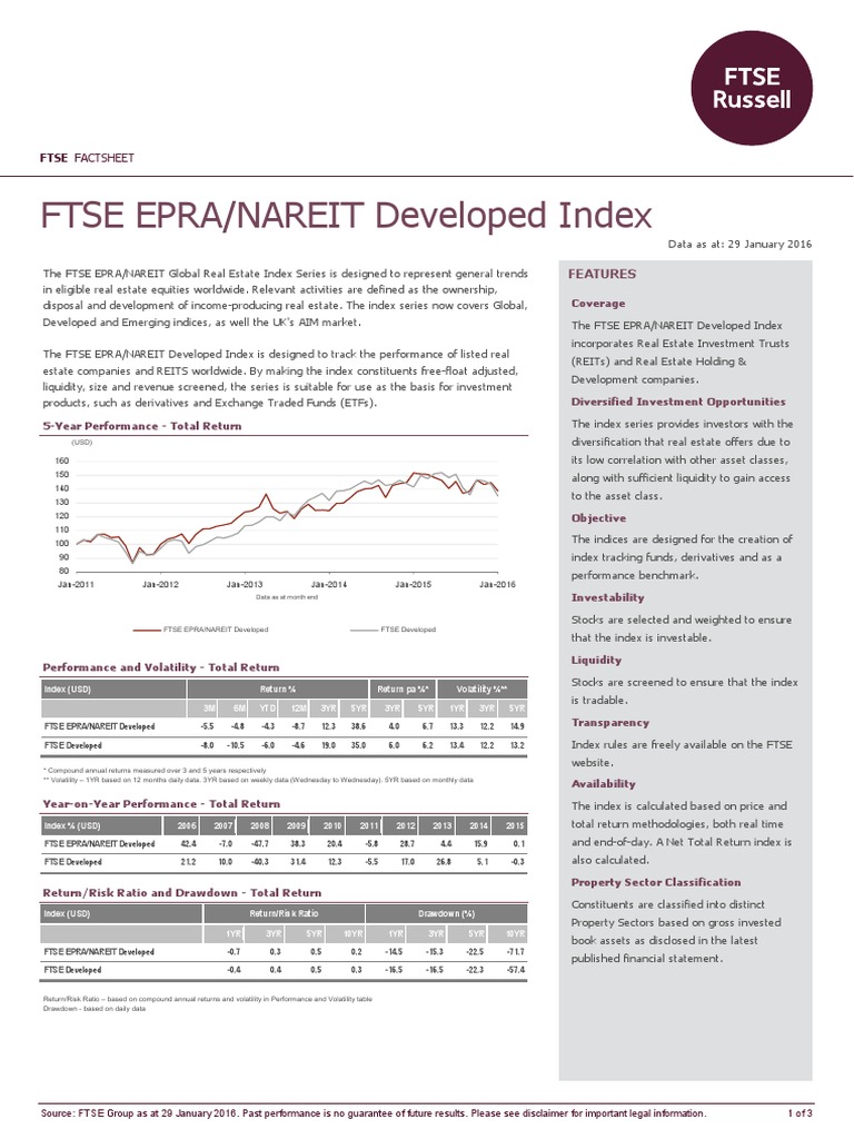 FTSE EPRA/NAREIT Developed Index | PDF | Stock Market Index | Real ...