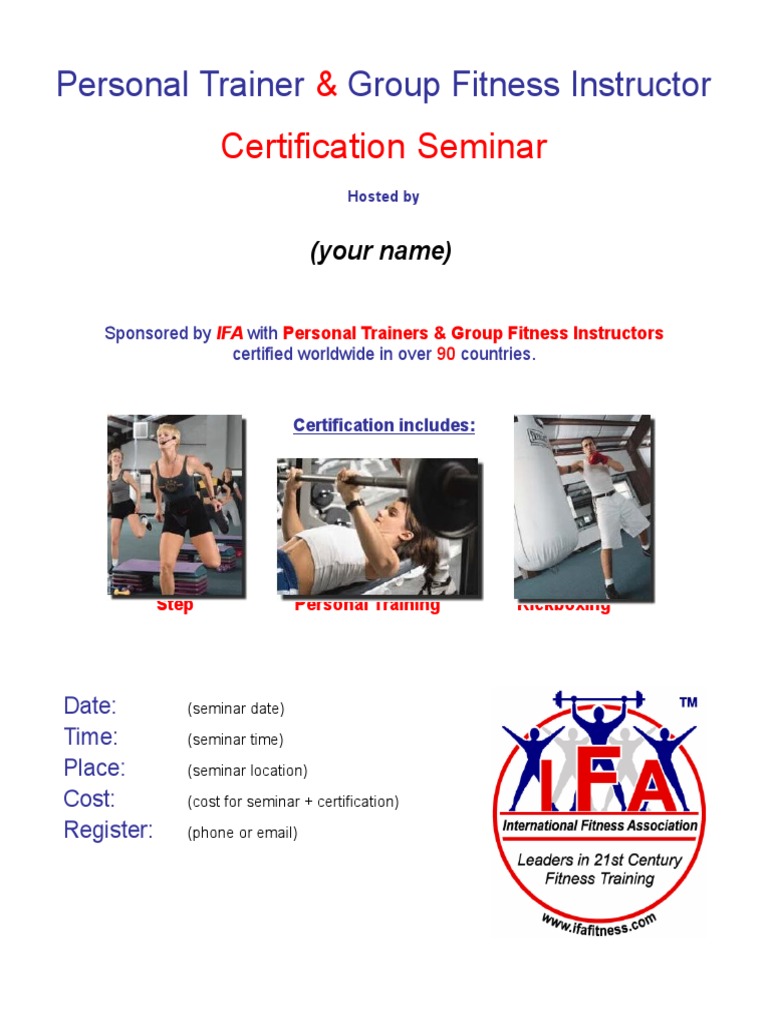 Flyer Certification Seminar Personal Trainer | PDF