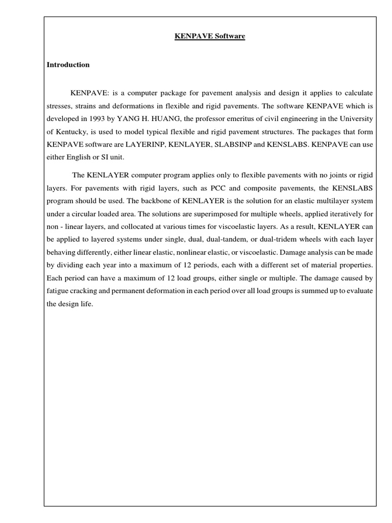 KENPAVE Software Final | PDF | Deformation (Engineering) | Menu (Computing)