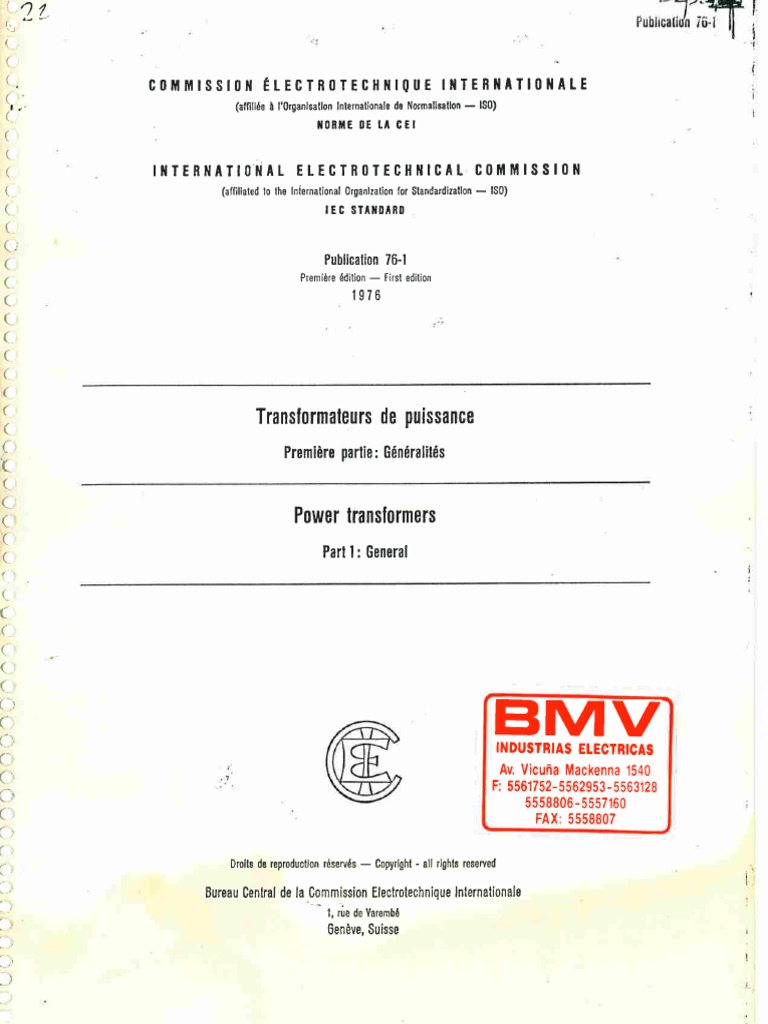 IEC 60076 1976 Power Transformers | PDF