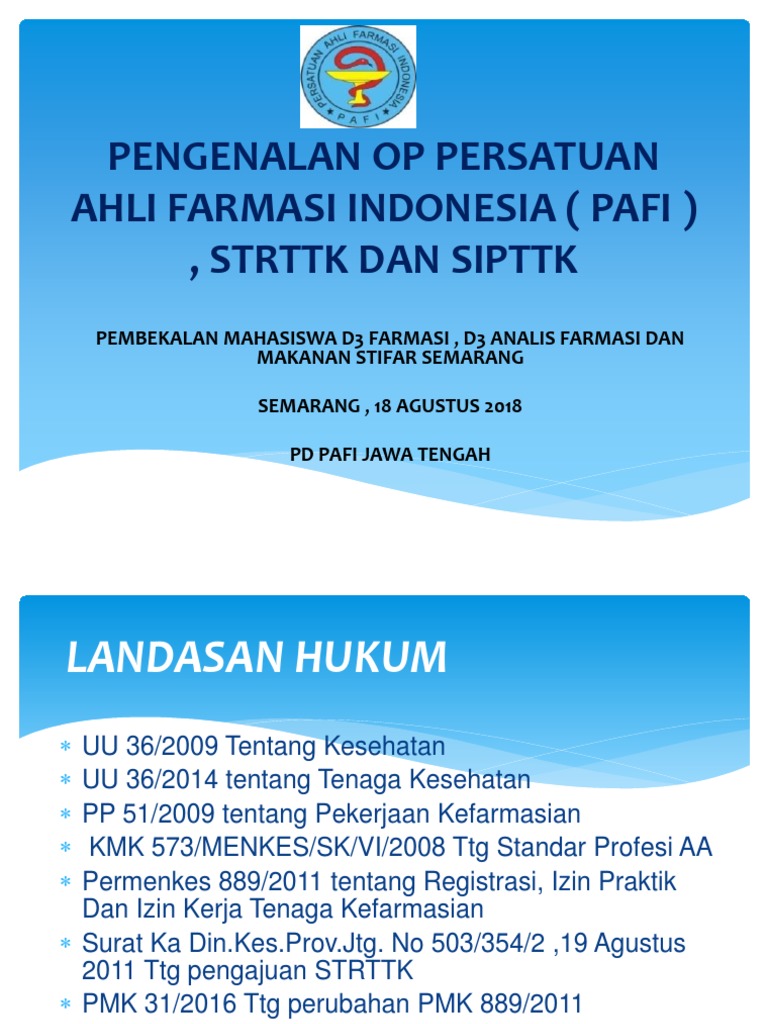 Pengenalan PAFI dan Tenaga Kefarmasian | PDF | Teknologi & Rekayasa