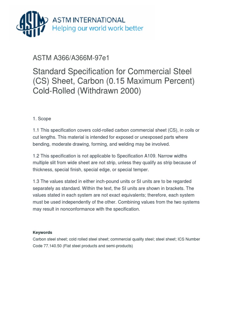 Astm A366 Abstract | PDF