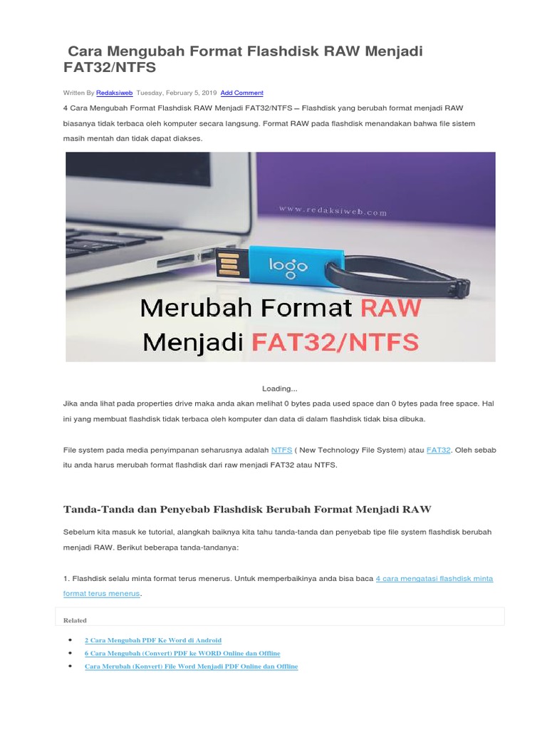 Cara Mengubah Format Flashdisk RAW Menjadi FAT32 | PDF