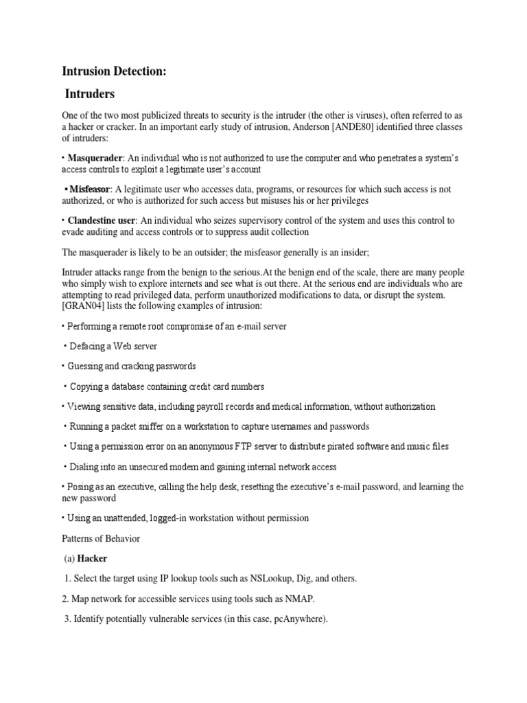 Intrusion Detection: Intruders | PDF | Computer Virus | Firewall ...