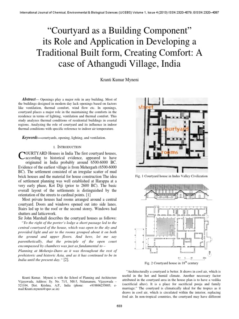 Courtyard As A Building Component Chettiar | PDF | Courtyard ...