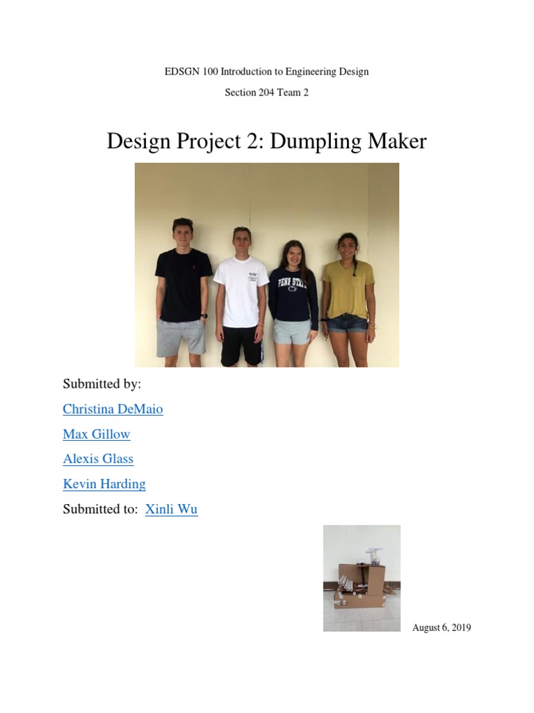 Edsgn100 Su18 Section204 Team2 Dp2.Pd | PDF | Dumpling | Stainless Steel