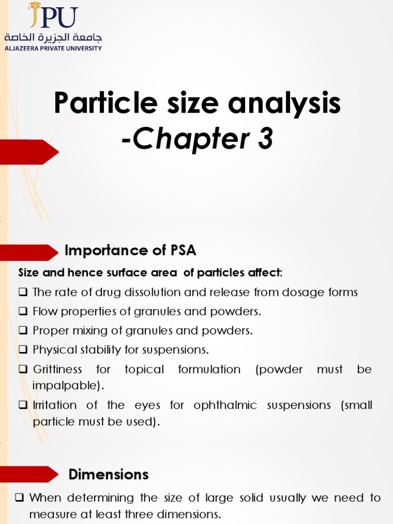 Particle Size Analysis: - Chapter 3 | PDF | Skewness | Mode (Statistics)