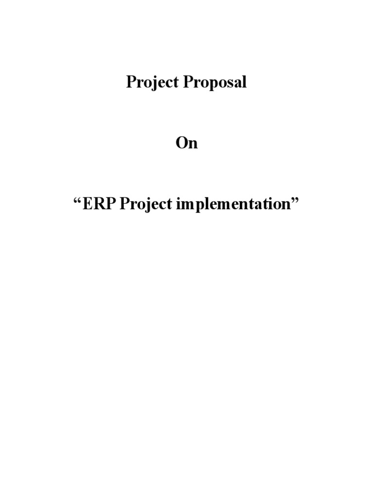 Project Proposal OF ERP | PDF | Enterprise Resource Planning ...