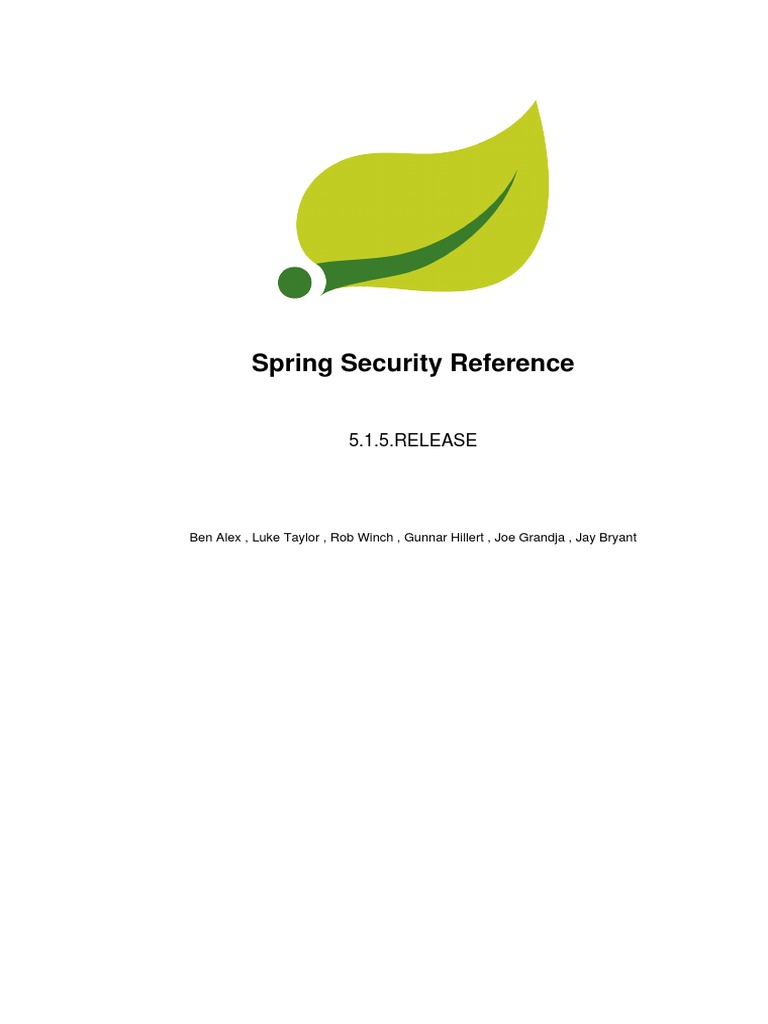 Spring Security Reference | PDF | Spring Framework | Java Servlet Spring Security Reference | PDF | Spring Framework | Java Servlet