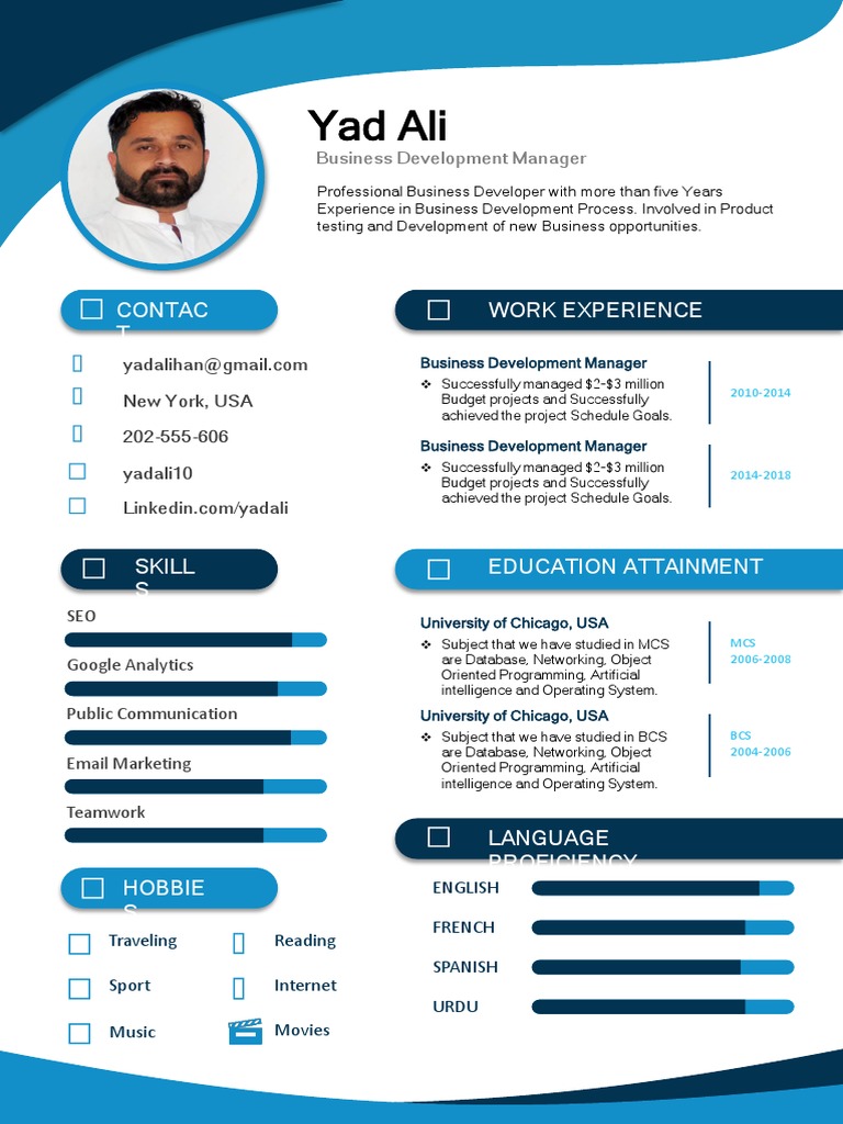 Yad Ali: Contac T Work Experience | PDF | Cognition | Computing