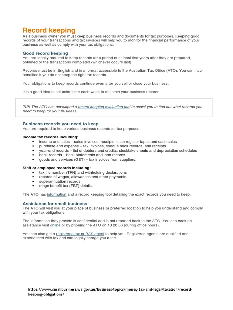 Record Keeping Pdf