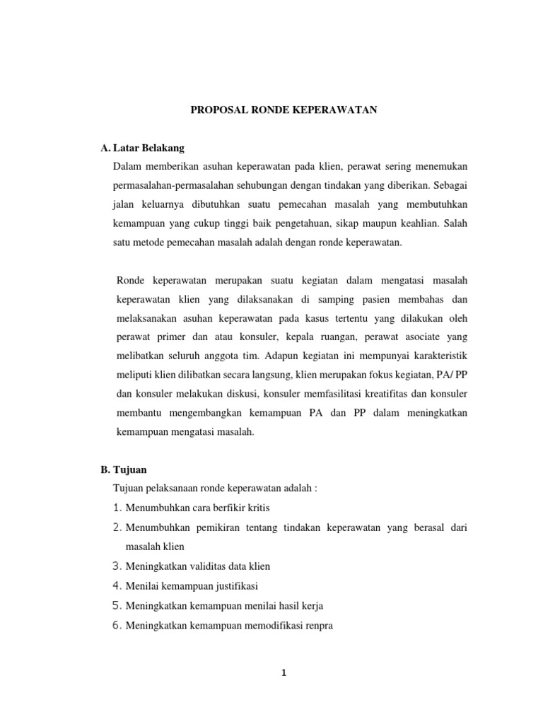 Proposal Ronde Keperawatan Pdf