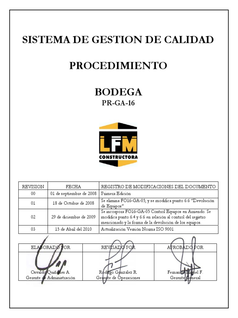 Pr-Ga-16 Bodega Rev 03 | PDF | Business