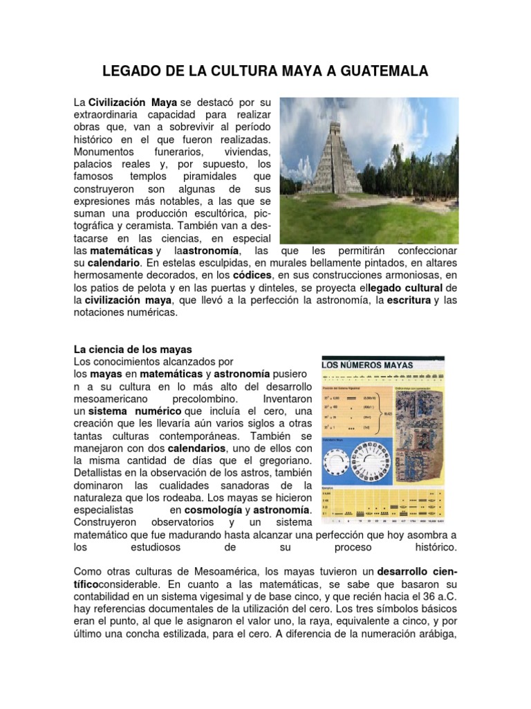 Legado De La Cultura Maya A Guatemala | Civilización maya | Mesoamérica