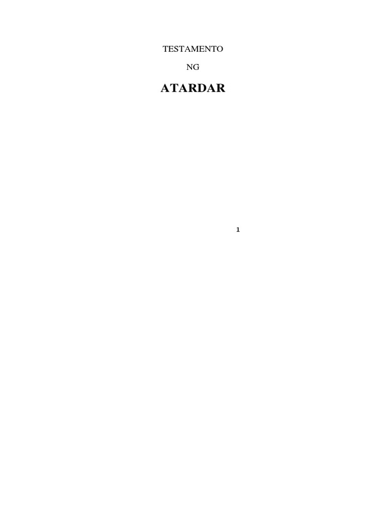 Testamento NG Atardar 1 PDF | PDF