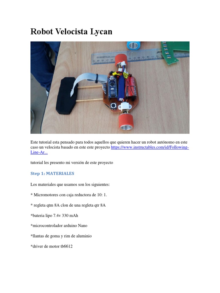 Tutorial: Robot Velocista Autónomo | PDF | Robot | Robótica