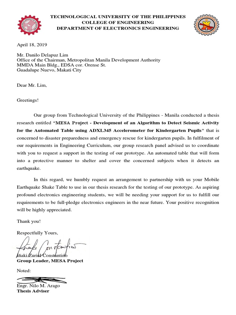 Technological University of The Philippines College of Engineering ...