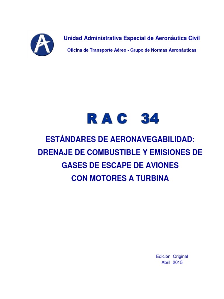 RAC 34 - Drenaje Combustible y Emisiones Gases de Escape Aviones ...