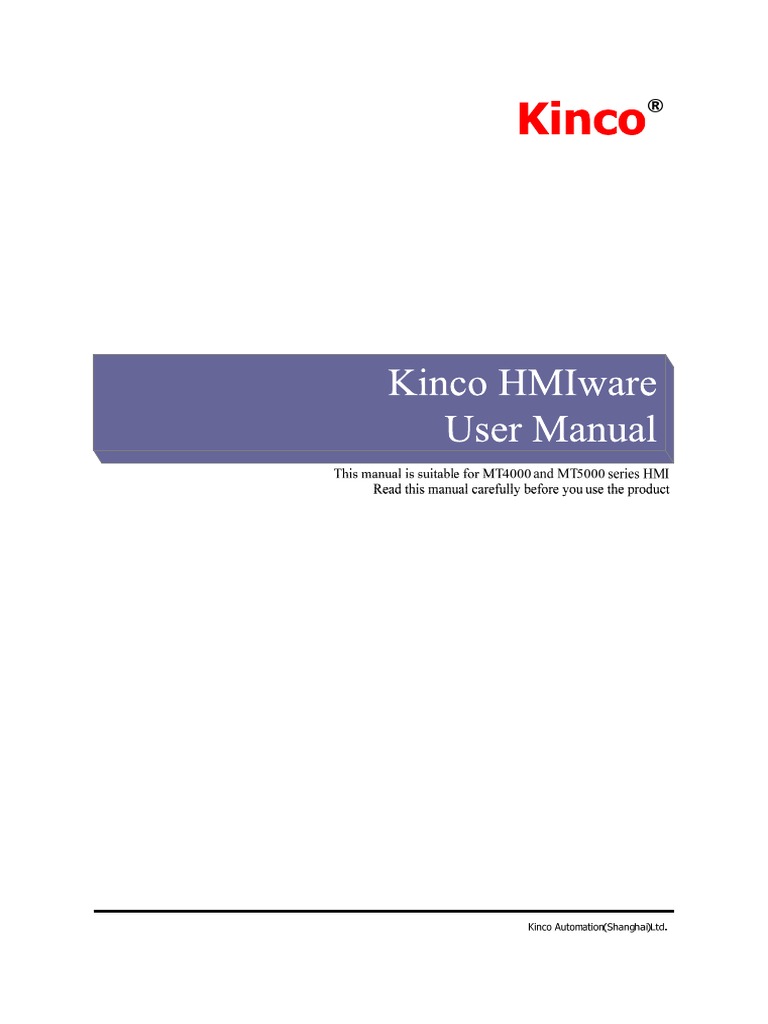 Kinco HMIware User Manual | PDF | Microsoft Windows | Button (Computing)
