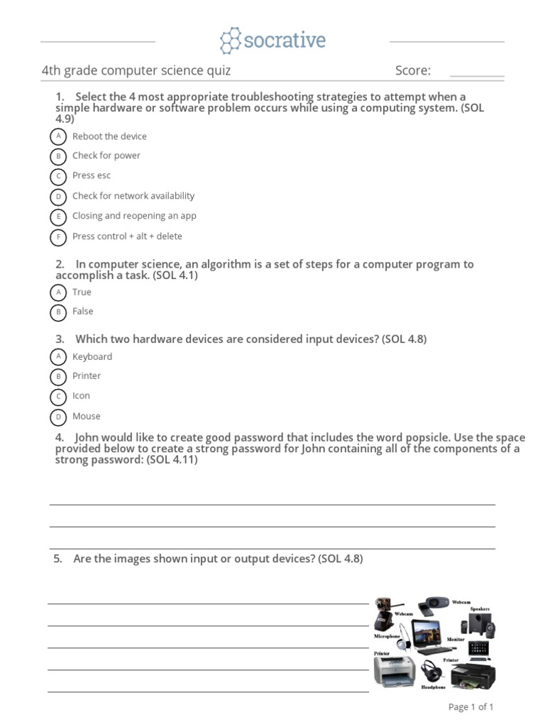 Tled430 Computer Science Quiz 4thgradecomputersciencequiz | PDF ...
