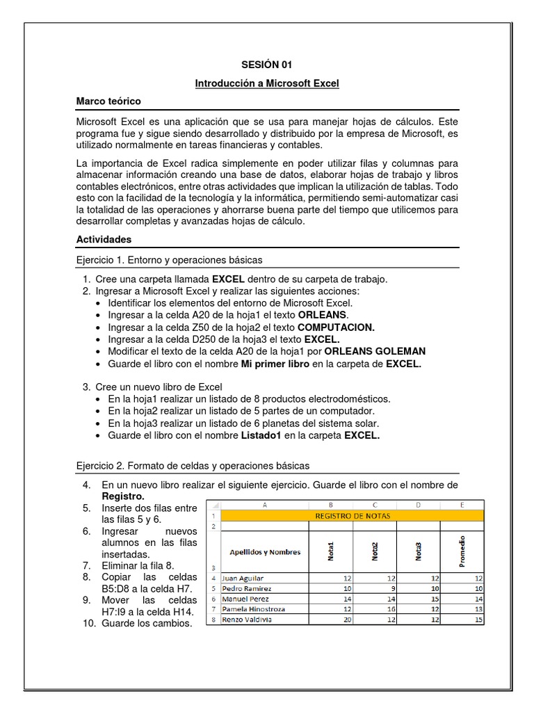 SESIÓN 01 | PDF | Microsoft Excel | Tecnología digital