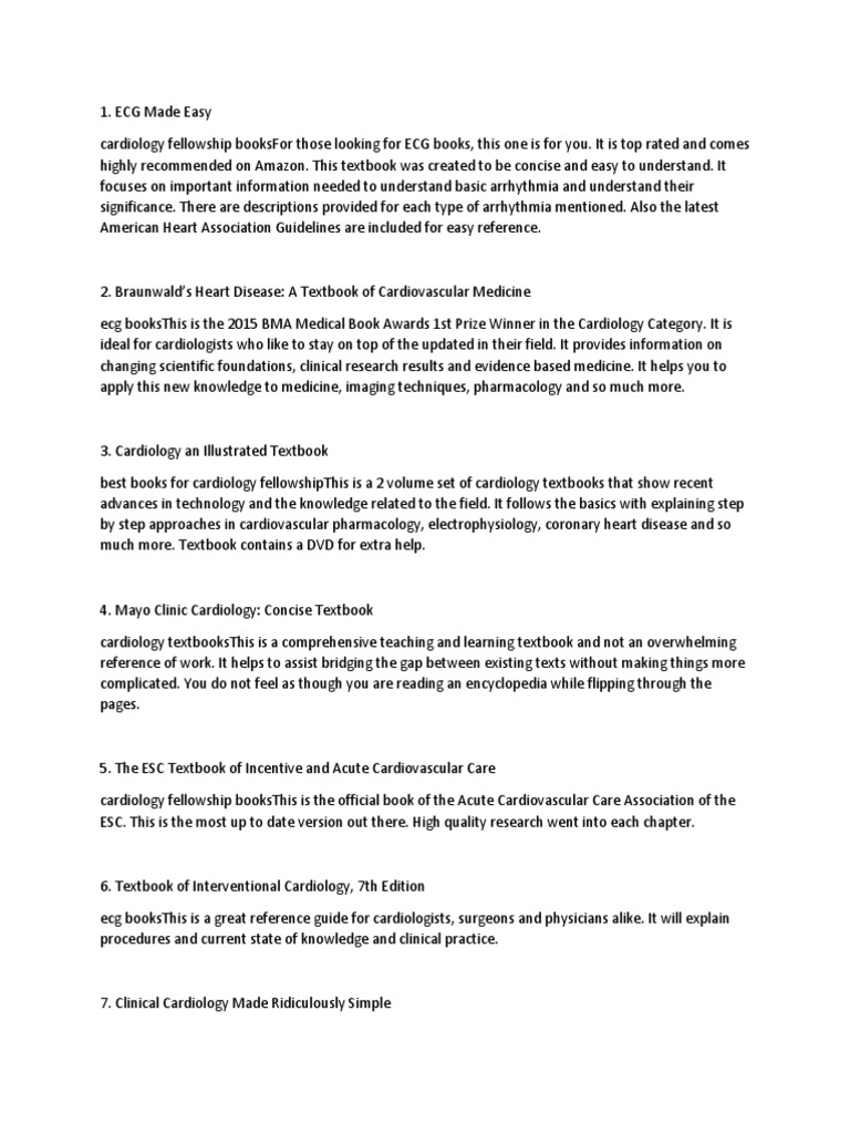 Books For Cardiology Fellowship Pdf Cardiology Electrocardiography