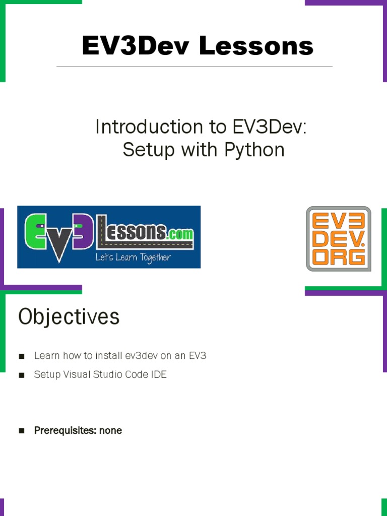EV3Dev Intro | PDF | Integrated Development Environment | Booting
