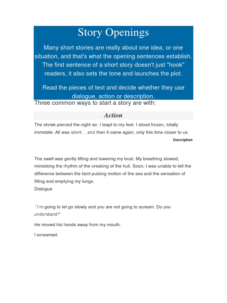 Opening Sentences | PDF