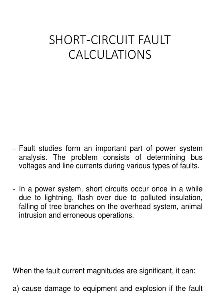 Fault Calculations | PDF | Electric Power | Electrical Components